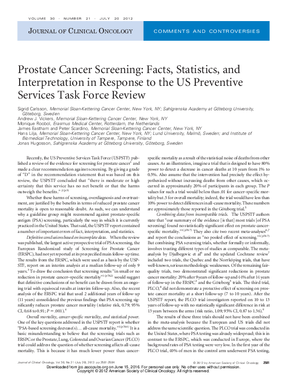 Pdf Response To ‘receiver Operating Characteristics Of The Prostate