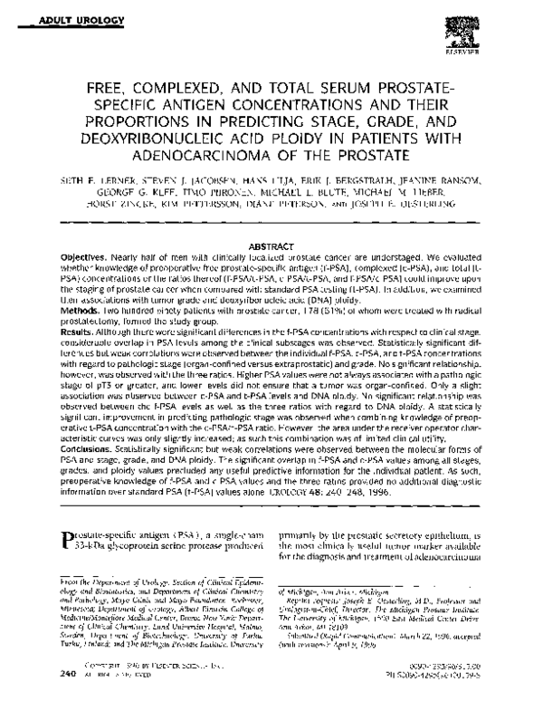 (PDF) Free, complexed and total serum prostate specific antigen: the ...