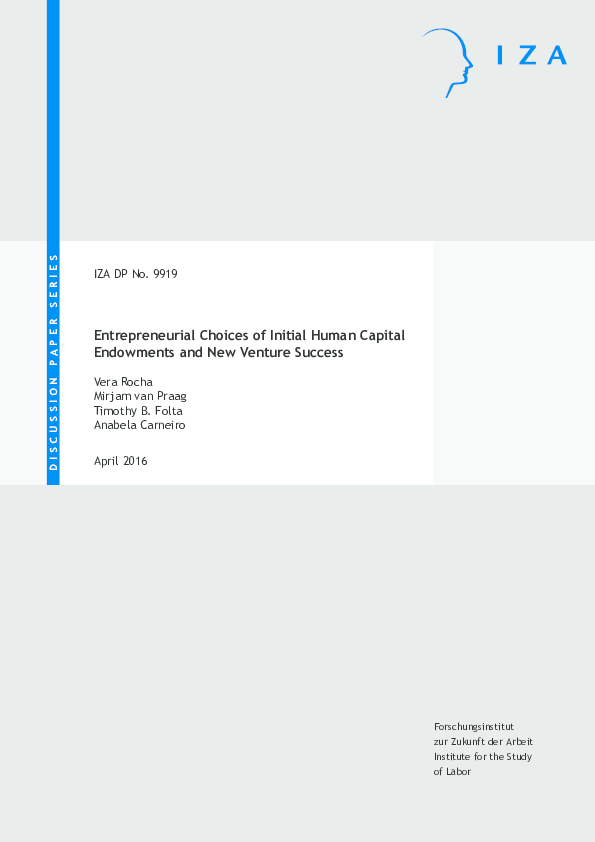 (PDF) Entrepreneurial Choices of Initial Human Capital Endowments and ...