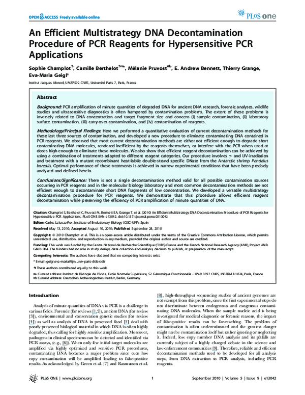 (PDF) An Efficient Multistrategy DNA Decontamination Procedure of PCR ...