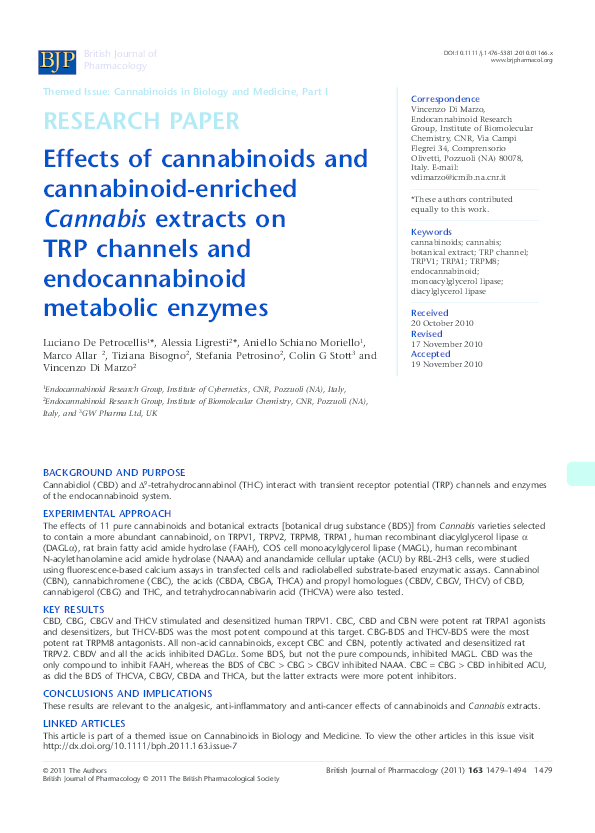 (PDF) Effects of cannabinoids and cannabinoid-enriched Cannabis ...