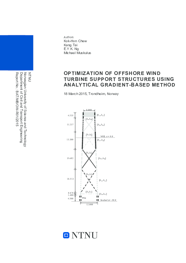 Pdf Optimization Of Offshore Wind Turbine Support Structures Using Analytical Gradient Based