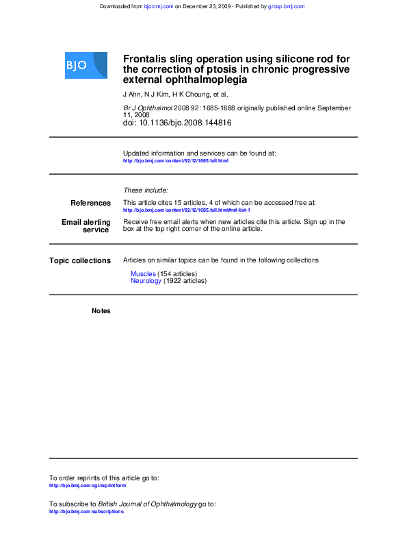 (PDF) Frontalis sling operation using silicone rod for the correction ...