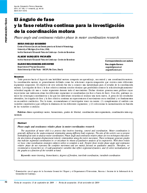 (PDF) El ángulo de fase y la fase relativa continua para la ...