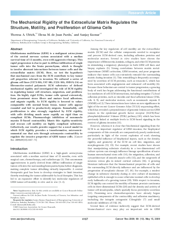 (PDF) The mechanical rigidity of extracellular matrix regulates ...