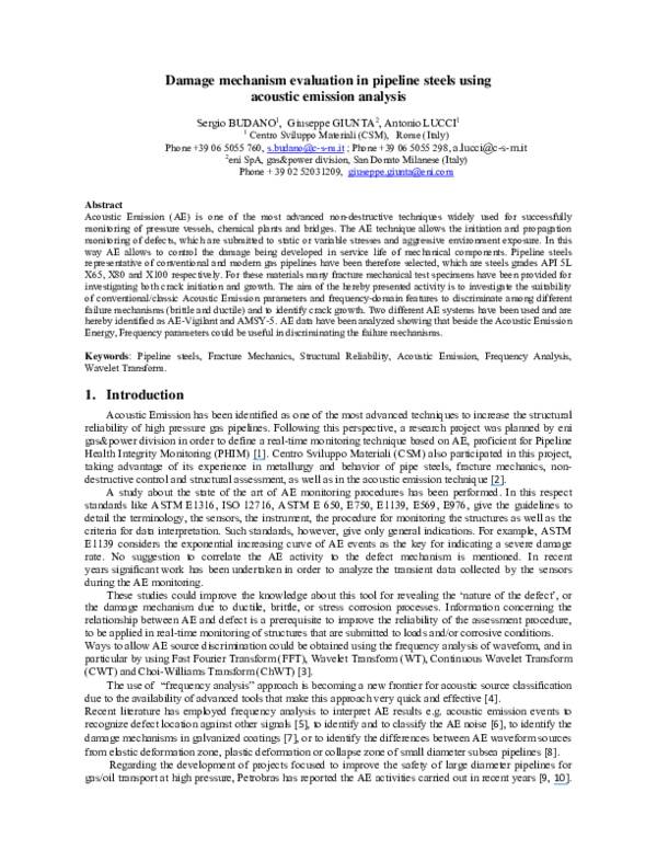 (PDF) Damage mechanism evaluation in pipeline steels using acoustic ...