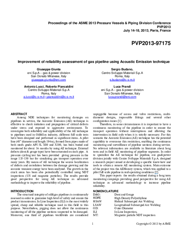 (PDF) Improvement of Reliability Assessment of Gas Pipeline Using ...