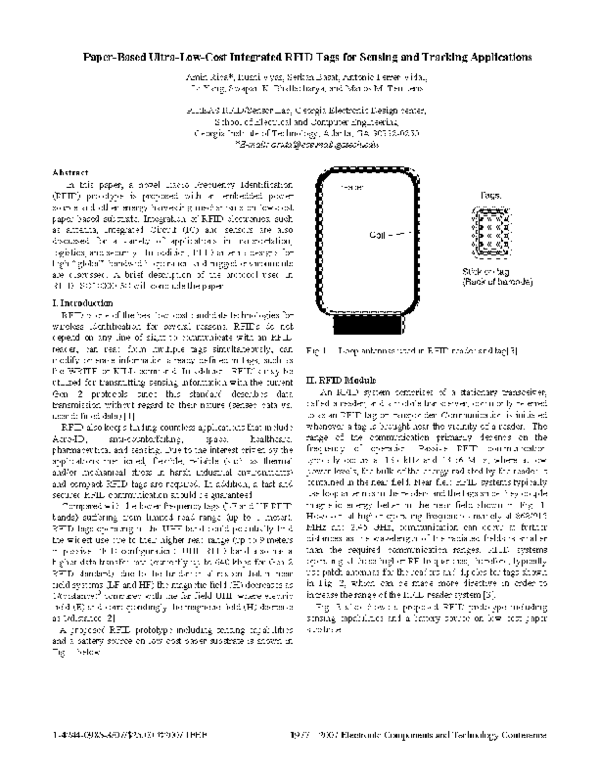 (PDF) Paper-Based Ultra-Low-Cost Integrated RFID Tags for Sensing and ...