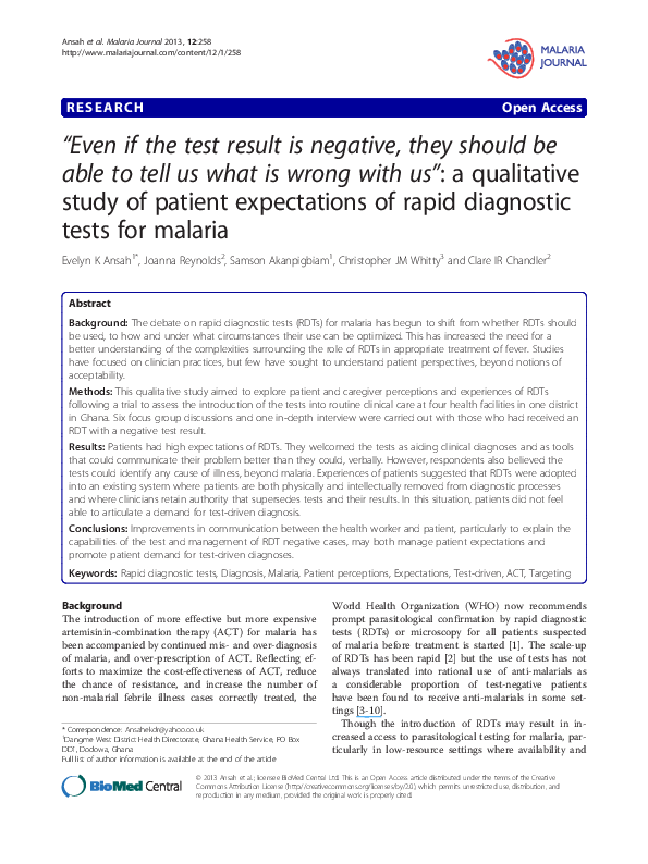 (PDF) “Even if the test result is negative, they should be able to tell ...