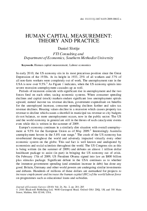 (PDF) Human Capital Measurement: Theory and Practice