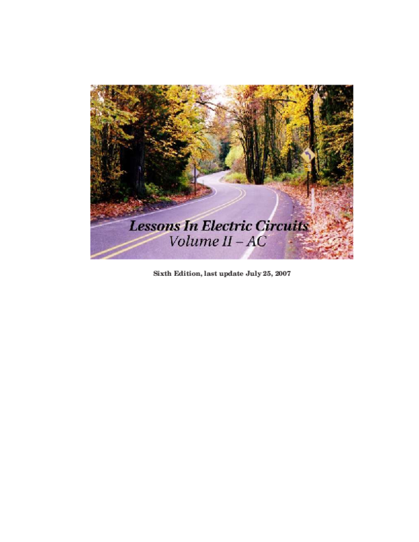 (PDF) Lessons In Electric Circuits Volume II AC