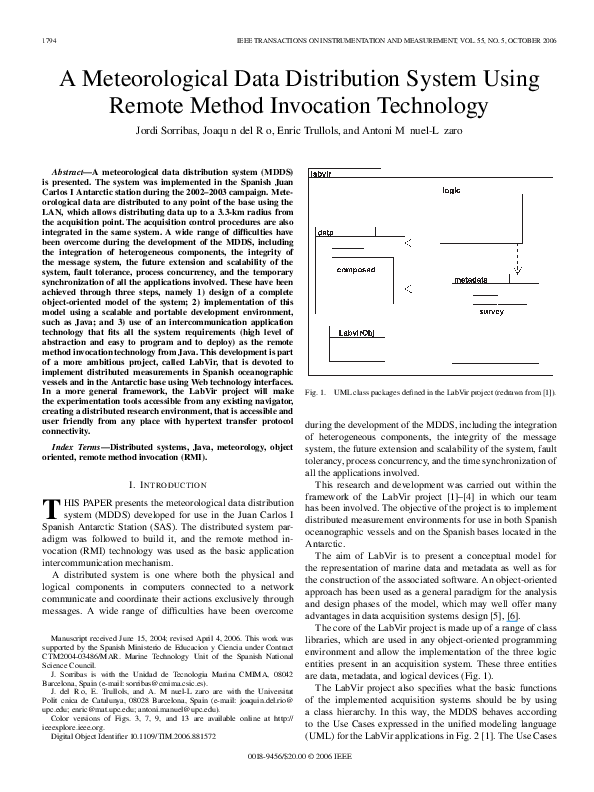 (PDF) A Meteorological Data Distribution System Using Remote Method ...