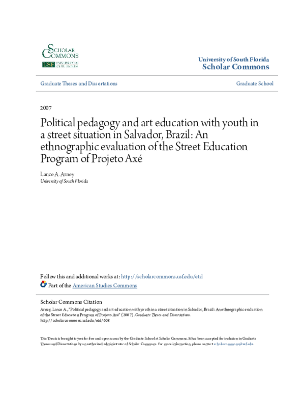 (PDF) Political pedagogy and art education with youth in a street ...