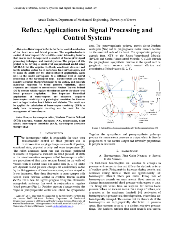 (DOC) A Computational Model of Baroreceptor Reflex: Applications in ...
