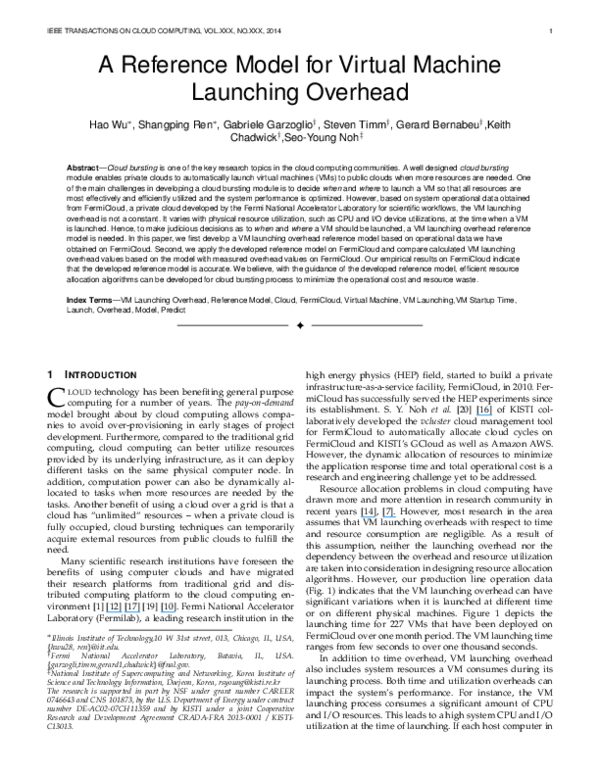 (PDF) A Reference Model for Virtual Machine Launching Overhead