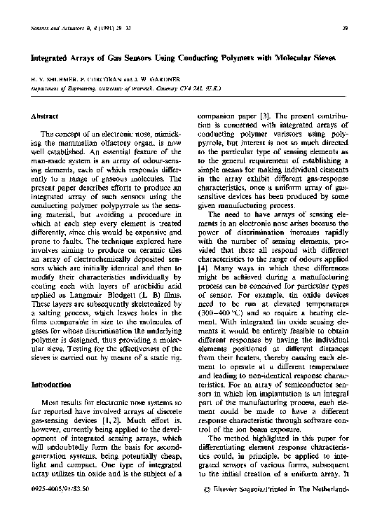 (PDF) Integrated arrays of gas sensors using conducting polymers with molecular sieves | Julian ...