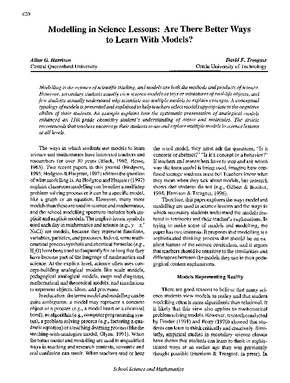 (PDF) Modelling in Science Lessons: Are There Better Ways to Learn With ...