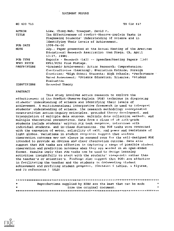 (PDF) The Effectiveness of Predict-Observe-Explain Tasks in Diagnosing Students' Understanding ...