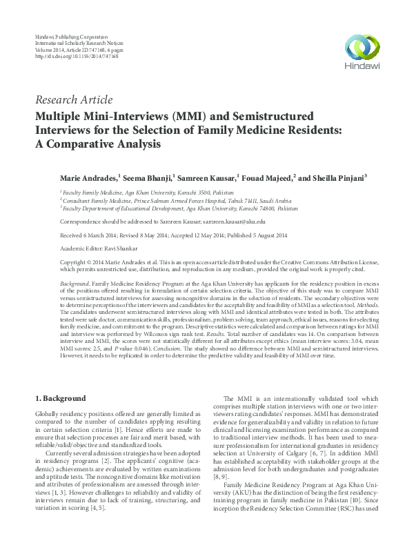 (PDF) Reliability and acceptability of a five-station multiple mini ...