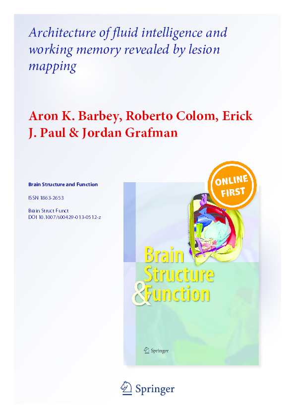 (PDF) Architecture of fluid intelligence and working memory revealed by ...