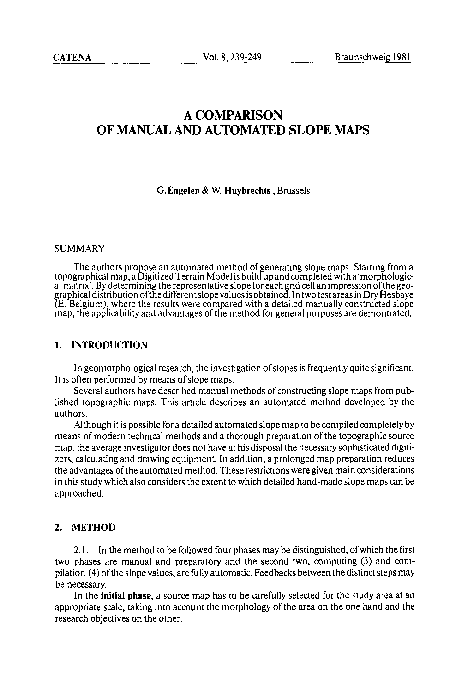 (PDF) A comparison of manual and automated slope maps