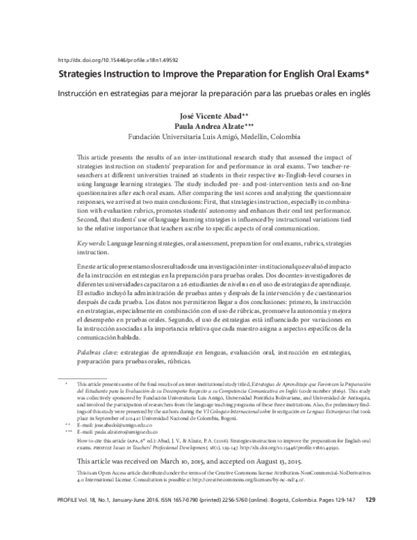 (PDF) Strategies Instruction to Improve the Preparation for English ...