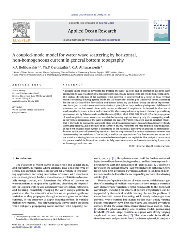 (PDF) A coupled-mode model for water wave scattering by horizontal, non ...