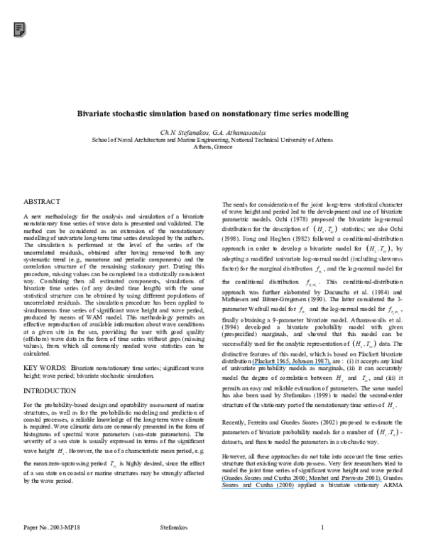 Pdf Bivariate Stochastic Simulation Based On Nonstationary Time
