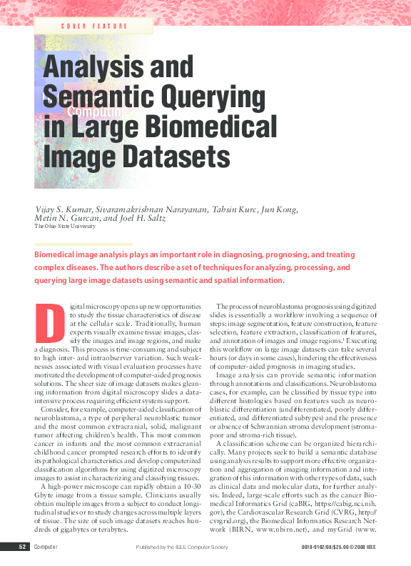 Pdf Analysis And Semantic Querying In Large Biomedical Image Datasets