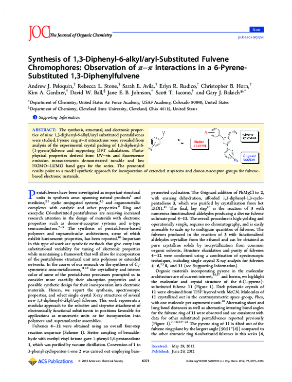 (PDF) Synthesis of 1,3-Diphenyl-6-alkyl/aryl-Substituted Fulvene ...
