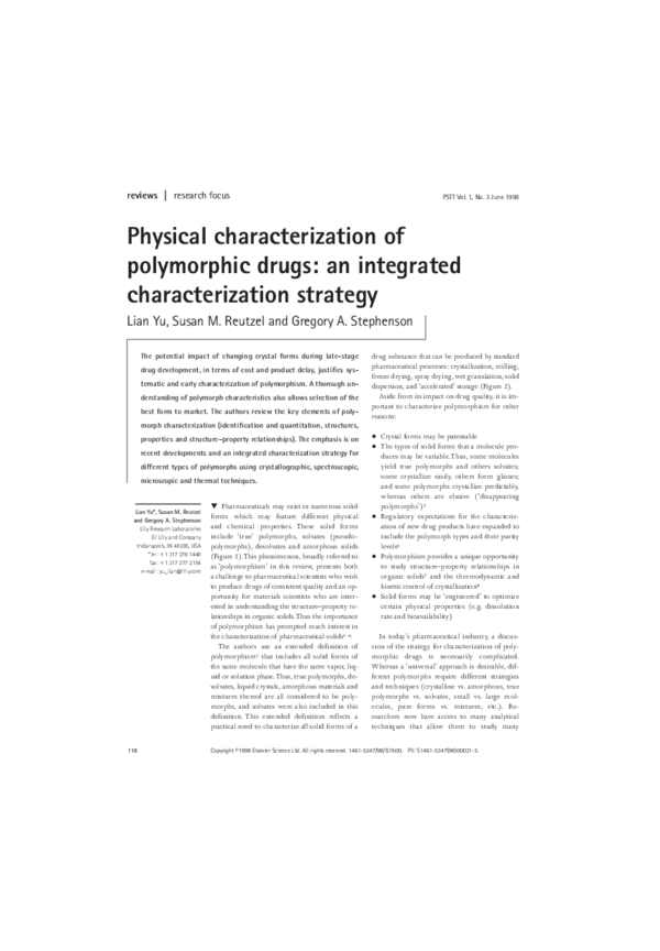 (PDF) Physical characterization of polymorphic drugs: an integrated ...
