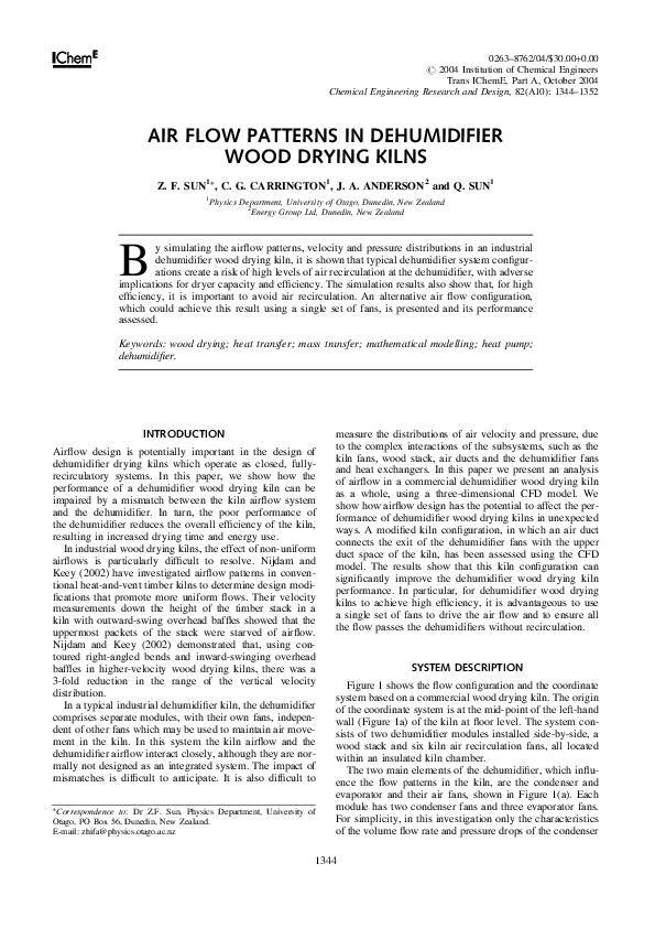 (PDF) Air Flow Patterns in Dehumidifier Wood Drying Kilns