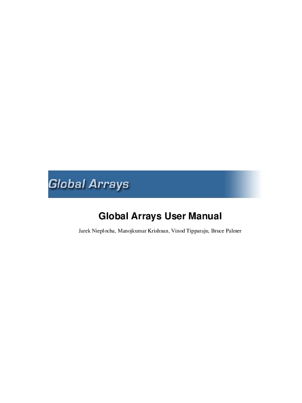 (PDF) The Global Arrays User Manual