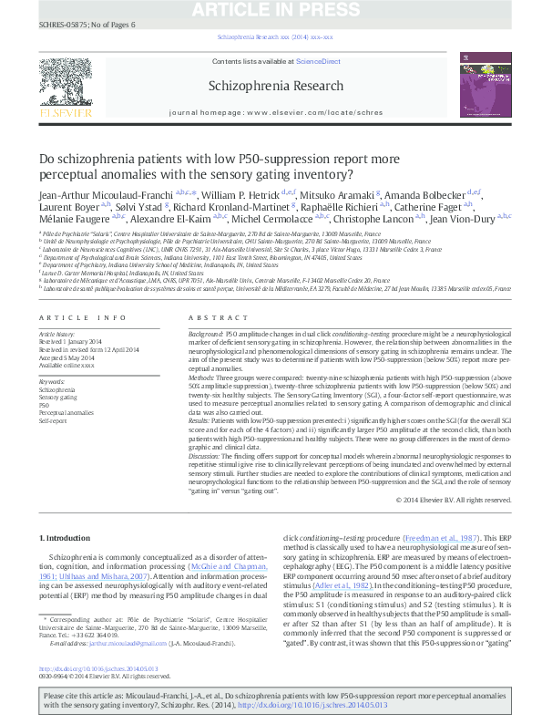 (PDF) Do schizophrenia patients with low P50-suppression report more ...