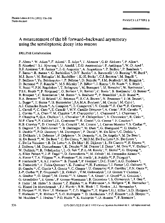 (PDF) A measurement of the b forward-backward asymmetry using the semileptonic decay into muons ...