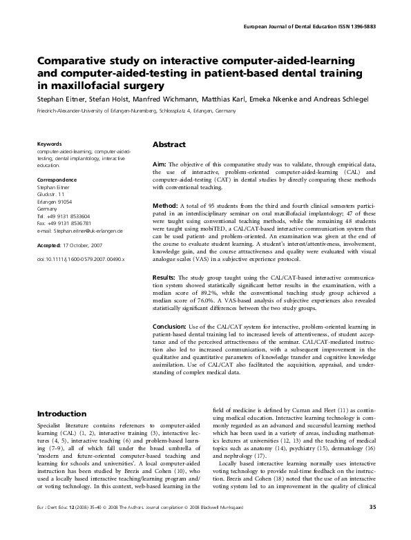 (PDF) Comparative study on interactive computer-aided-learning and ...