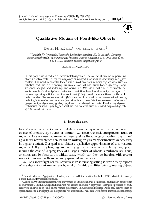 (PDF) Qualitative Motion of Point-like Objects