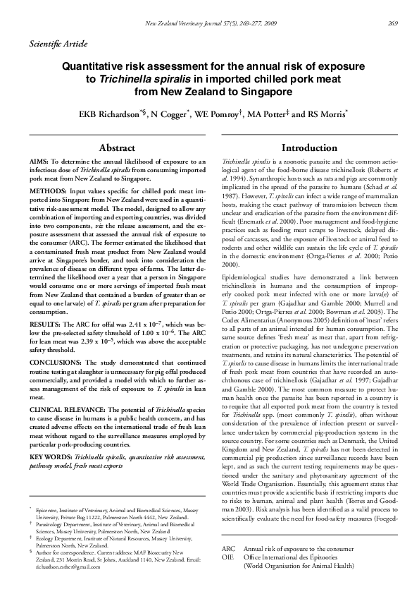 (PDF) Quantitative risk assessment for the annual risk of exposure to ...