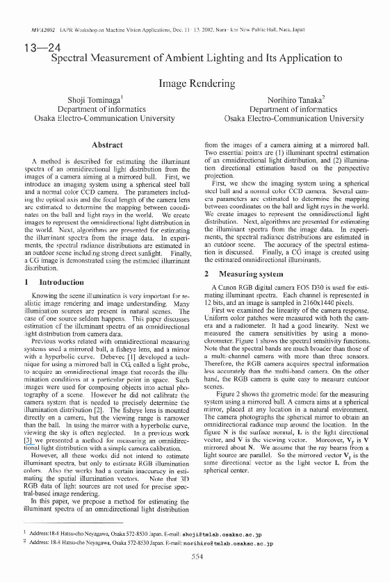 (PDF) Spectral Measurement of Ambient Lighting and Its Application to ...