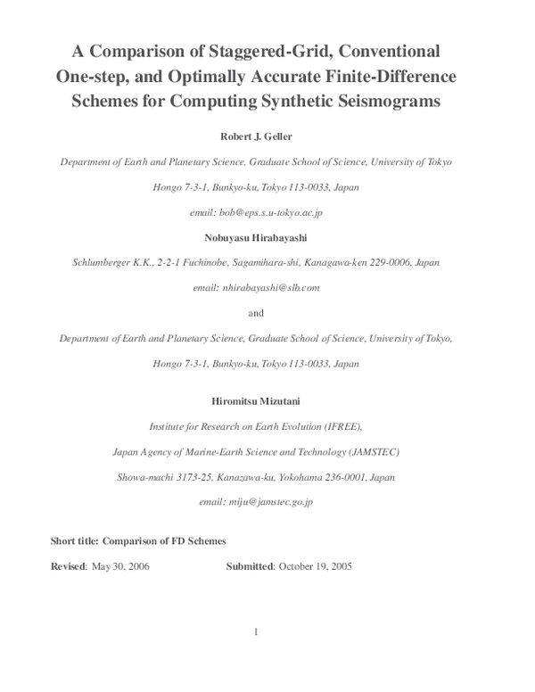 (PDF) A Comparison of Staggered-Grid, Conventional One-step, and Optimally Accurate Finite ...