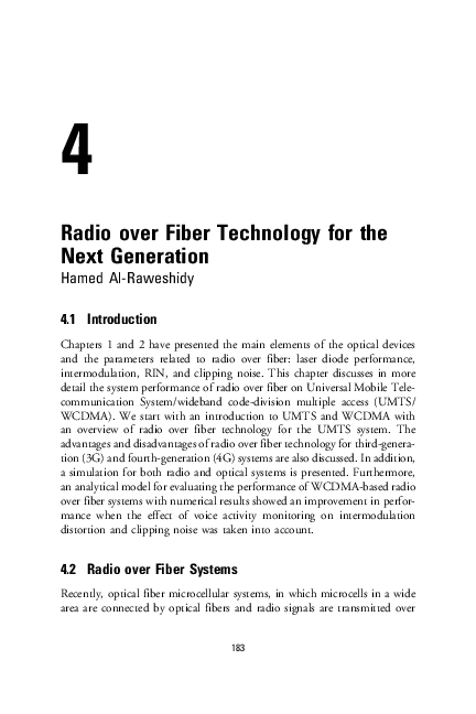 (PDF) Radio over Fiber Technology for the Next Generation