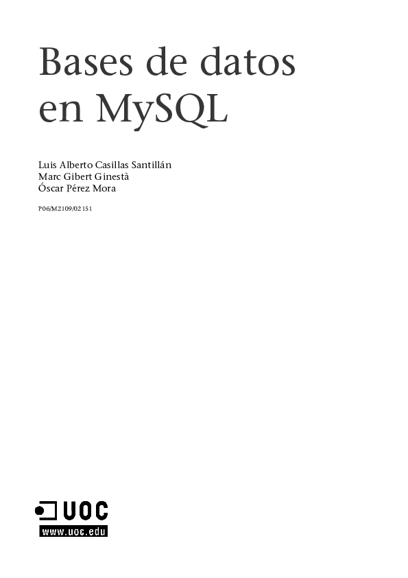 (PDF) Bases de datos en MySQL