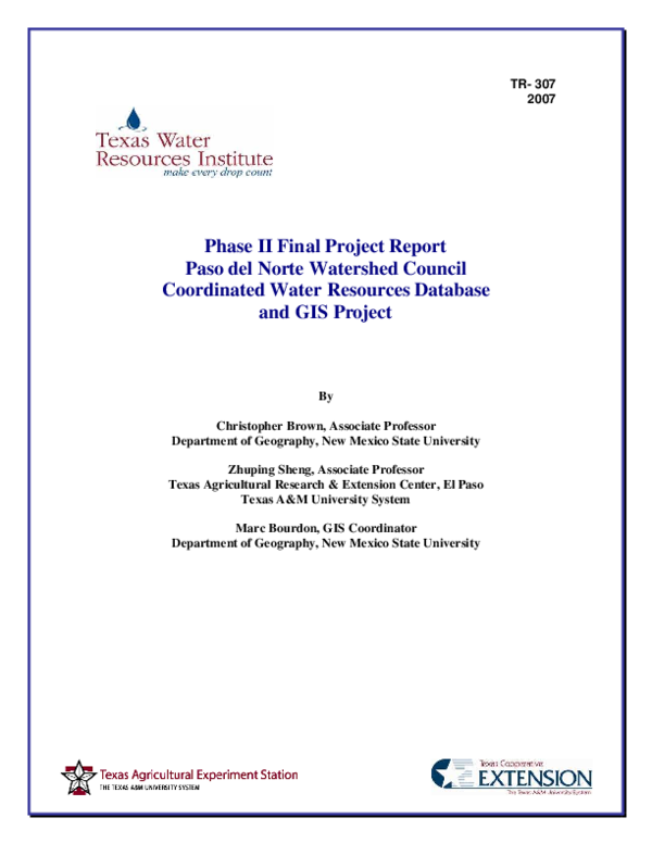 (PDF) Phase II Final Project Report Paso del Norte Watershed Council ...
