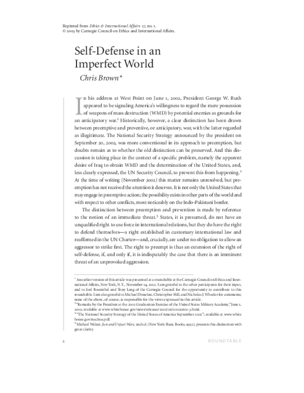 (PDF) Self-Defense in an Imperfect World