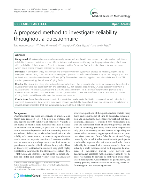 (PDF) A proposed method to investigate reliability throughout a ...