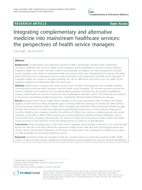 (PDF) Integrating complementary and alternative medicine into medical intern teaching ...