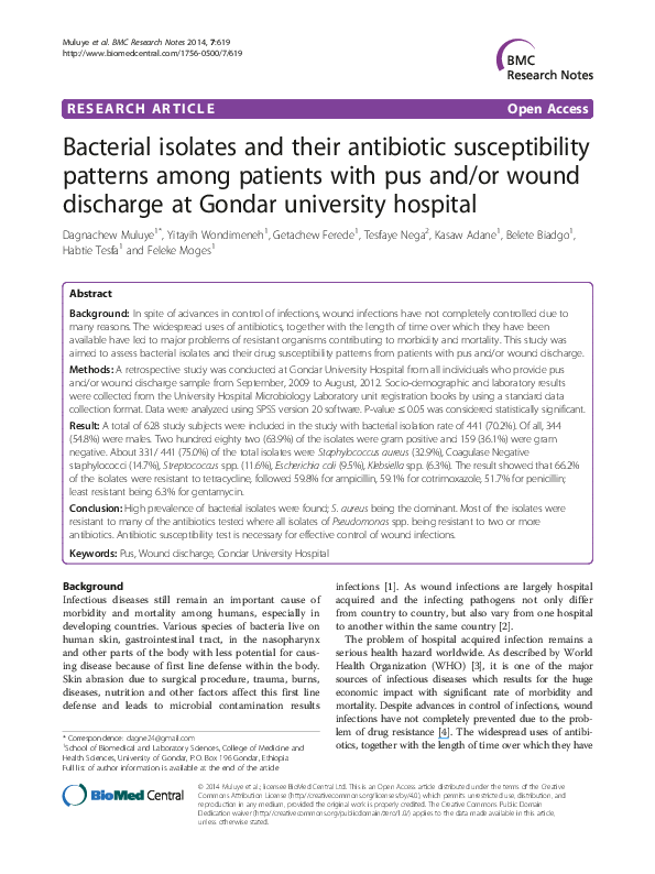 (PDF) Bacterial isolates and their antibiotic susceptibility patterns ...