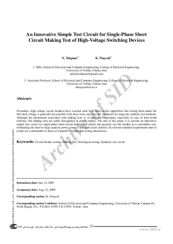 (PDF) An Innovative Simple Test Circuit for Single-Phase Short Circuit ...