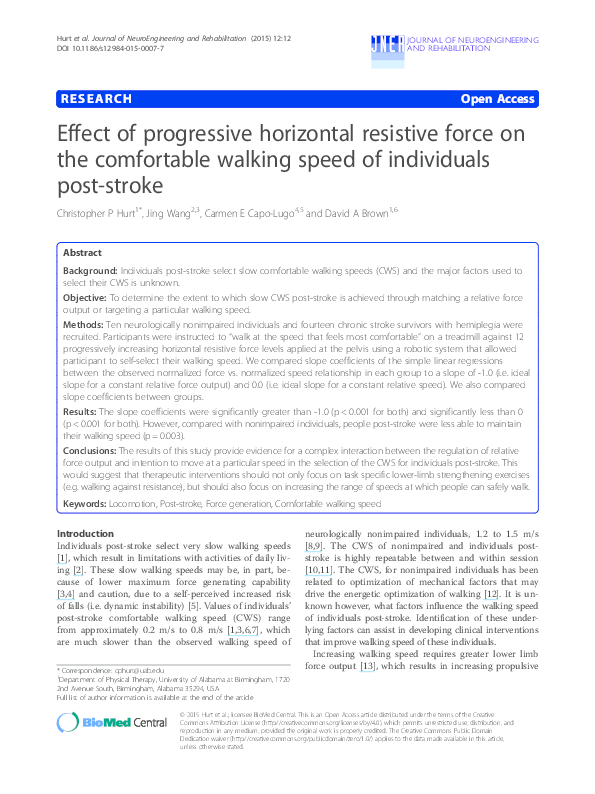 (PDF) Effect of progressive horizontal resistive force on the ...