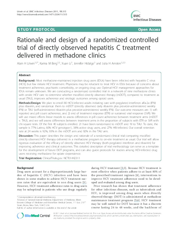 (PDF) Rationale and design of a randomized controlled, clinical trial ...